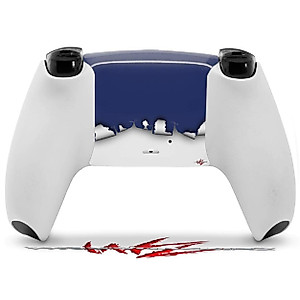 WraptorSkinz Skin Wrap compatible with Sony PS5 DualSense Controller Ripped Colors Blue White (CONTROLLER NOT INCLUDED)