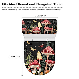 ZUXONGSY Balck Toilet Tank Lid Cover Polyester Fabric Toilet Cover Elastic Bottom Soft Bathroom Covers Dustproof 2Pcs Toilet Cover Set Covers Stains Stays Clean Easy To Install