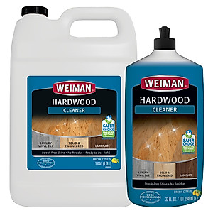 Weiman Hardwood Floor Cleaner Gallon and Refillable Squeeze Bottle - Finished Wood Surfaces