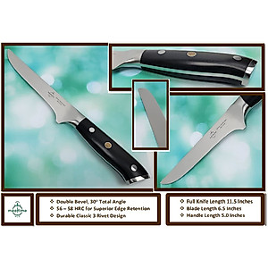 Mealtime Ace Luxury Boning Knife 6.5 Inch – Best Boning Knife for Meat Cutting - Fillet Knife for Meat - Meat Trimming Knife - Deboning Knife - German Steel Butcher Knife – Meat Knife - Great Gift
