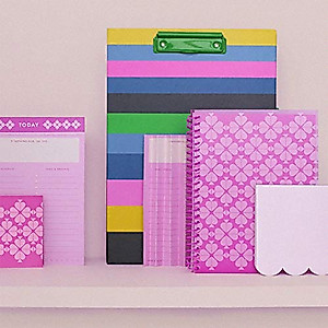 Kate Spade New York Mini Spiral Notebook, 8.25" x 6.75" Journal Notebook with 112 Lined Pages, Neon Pink