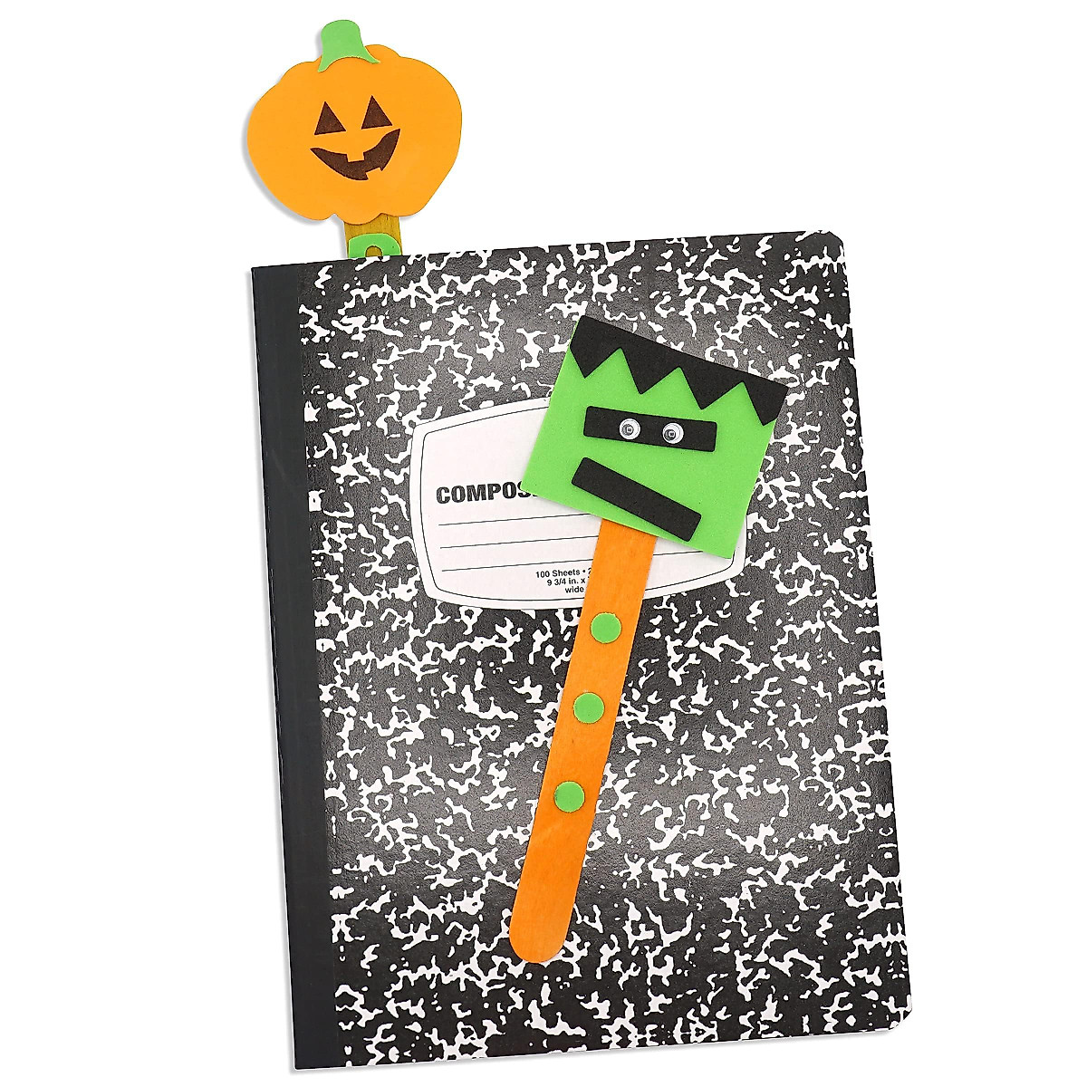 4E's Novelty Halloween Bookmark Craft for Kids 2024-12 Pack Bulk Kids Halloween Crafts Ages 4-8, 8-12 Halloween Activities for Kids Classroom Halloween Bookmarks, DIY Foam Halloween Craft Kit