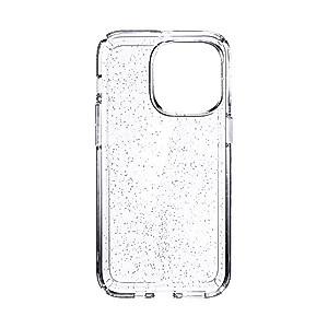 Speck Products Gemshell Glitter iPhone 13 Pro Case, Clear/Clear with Platinum Glitter
