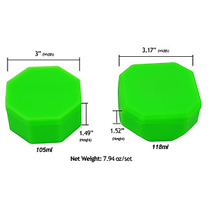 Vitakiwi 223ml Large Silicone Wax Container Concentrate Oil Jar Non-stick Multi-use (Green)