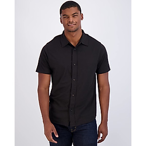 3-Pack: Mens Short Sleeve Button Down Shirt Casual Dress Shirts Men Up Linen Collared Slim Fit Wrinkle Free Work Business Formal Tops Clothes Clothing Outfits Summer Stylish Oxford Cotton - Set 1, L