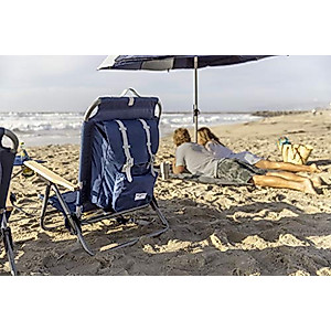 Sport-Brella SunSoul Folding Light-Weight Backpack Beach Chair,Cup Holders|Arm Rest|Foldable, Aluminum, Navy