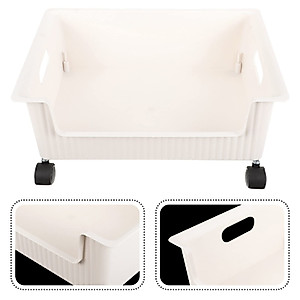 Cabilock storage box with pulleys utility rolling cart book storage bin with wheel kid bookcase book children books Toy Storage Organizer storage rack student with wheels plastic