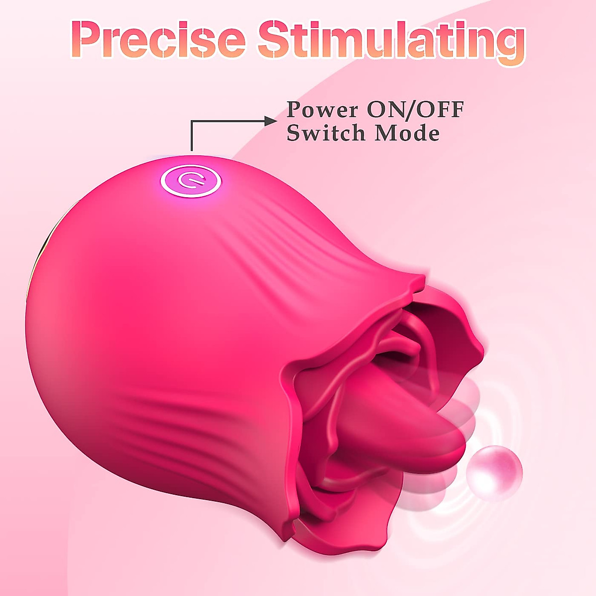 Rose Toys Vibrator for Women, Tongue Licking Clitoral Vibrator with 9 Stimulating Modes, Swing Vibrating Tongue Vibrator Nipple Clitoris Sexual Stimulator for Women Pleasure, Tongue Licker Adults Toys