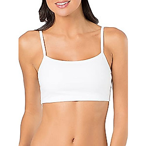Fruit of The Loom Womens Spaghetti Strap Cotton Pull Over 3 Pack Sports Bra, Blushing Rose/White/Black Hue, 32