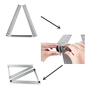 Heavy Duty Adjustable Brackets for Mounting Solar Panels on Ground Roof Wall DIY Off-grid Solar Racking System,Solar Panel Stand Foldable Tilt Legs 3mm Aluminum Rack Mount Rails with Hardware(22-inch)