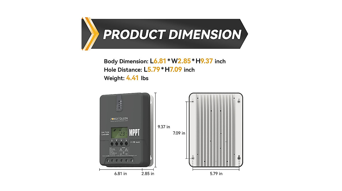 Power Queen 30A MPPT Solar Charge Controller for RVs