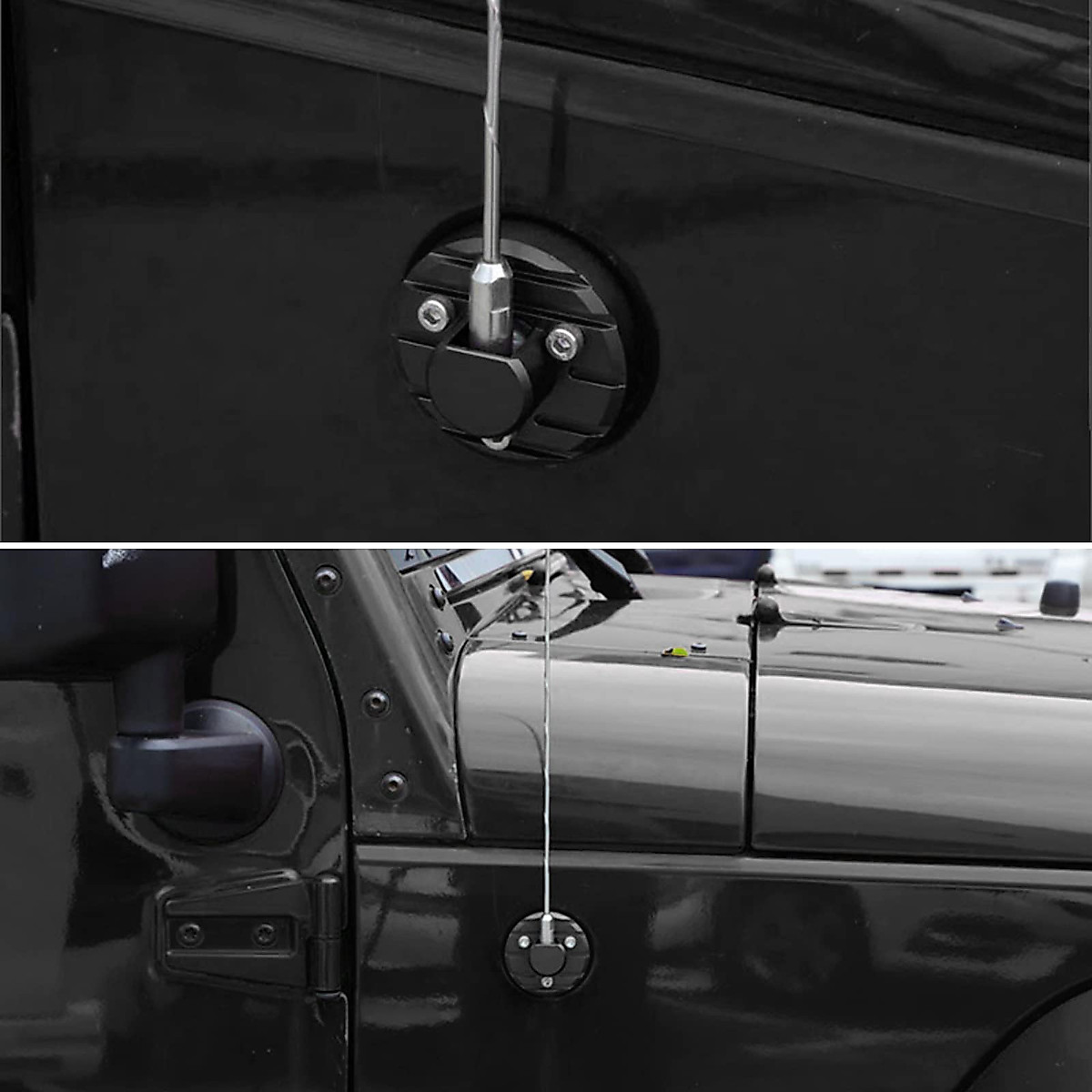 Miytsya 1 PC Car Antenna Base Decorative Cover, Radio Antenna Base Protection Case Accessories, for 2007-2022 Jeep Wrangler JK/JL ABS Frame Bezel Protective Shell (Black)