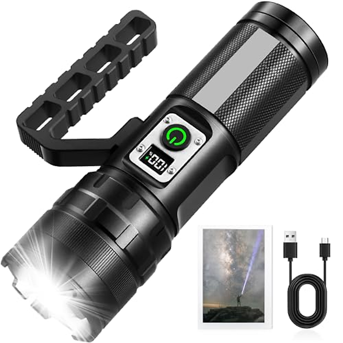 WENOTK Rechargeable Led Flashlights High Lumens, Super Bright Flashlight with 11 Modes Ipx6 Waterproof, Powerful Handheld Flashlight for Camping Emergencies Hiking Home
