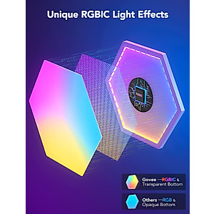 Govee Glide Hexa Light Panels, RGBIC LED Hexagon Wall Lights, Wi-Fi Smart Home Decor Creative Lights with Music Sync, Works with Alexa Google Assistant for Living Room, Bedroom, Gaming Rooms,10 Pack