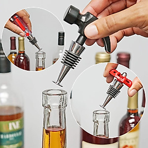 Fairly Odd Novelties Hammer, Screwdriver, and Faucet Wine Bottle Stopper 3-Pack Funny Father's Day Gift Set, One Size, Multicolor