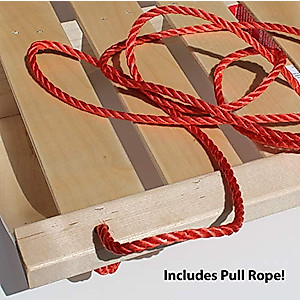 Flexible Flyer Baby Pull Sled. Wood Toddler to-Boggan. Wooden Sleigh for Kids