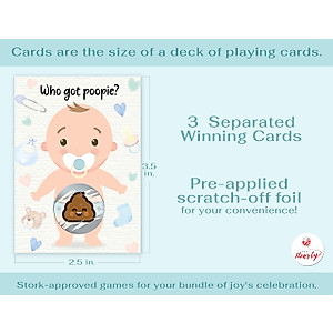 Party Hearty Baby Shower Games for Girl and Boy, 33 Poopie Emoji Scratch Off Lottery Tickets, Baby Games Ideas, Scratch Off Game.