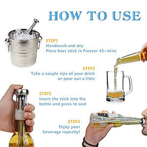 Gifts for Men Dad Husband, 2pc Beer Chiller Sticks with 1 Bottle Opener, Mens Birthday Gifts Idea for Father Brother Adults Who Have Everything, Unique Cool Stuff Gadgets Beer Lover Presents