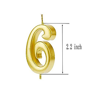Bailym Gold 60th Birthday Candles,Number 60 Cake Topper for Party Decoration