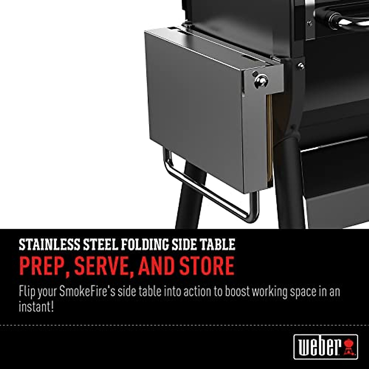 Weber SmokeFire Folding Side Table, Silver
