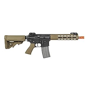 Elite Force M4 AEG Automatic 6mm BB Rifle Airsoft Gun, CQB, Black/Tan