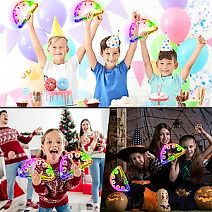Aywewii LED Tambourine, Light Up Toys Handheld Musical Flashing Tamborine Autism Toys Party Supplies for Birthday Anniversaries Gifts for Kids Adults Teens(Four Colors are Randomly Sent) 2 Pcs