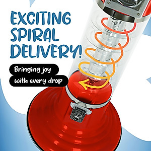 Gumball Machine Spiral Vend - 4’ Height - Set Up for $0.25 - Dispenses 1” Gumballs, Bouncy Balls & Toys in Round Capsules - Spiral Vending Machines for Kids - Bubble Gum Machine - Red