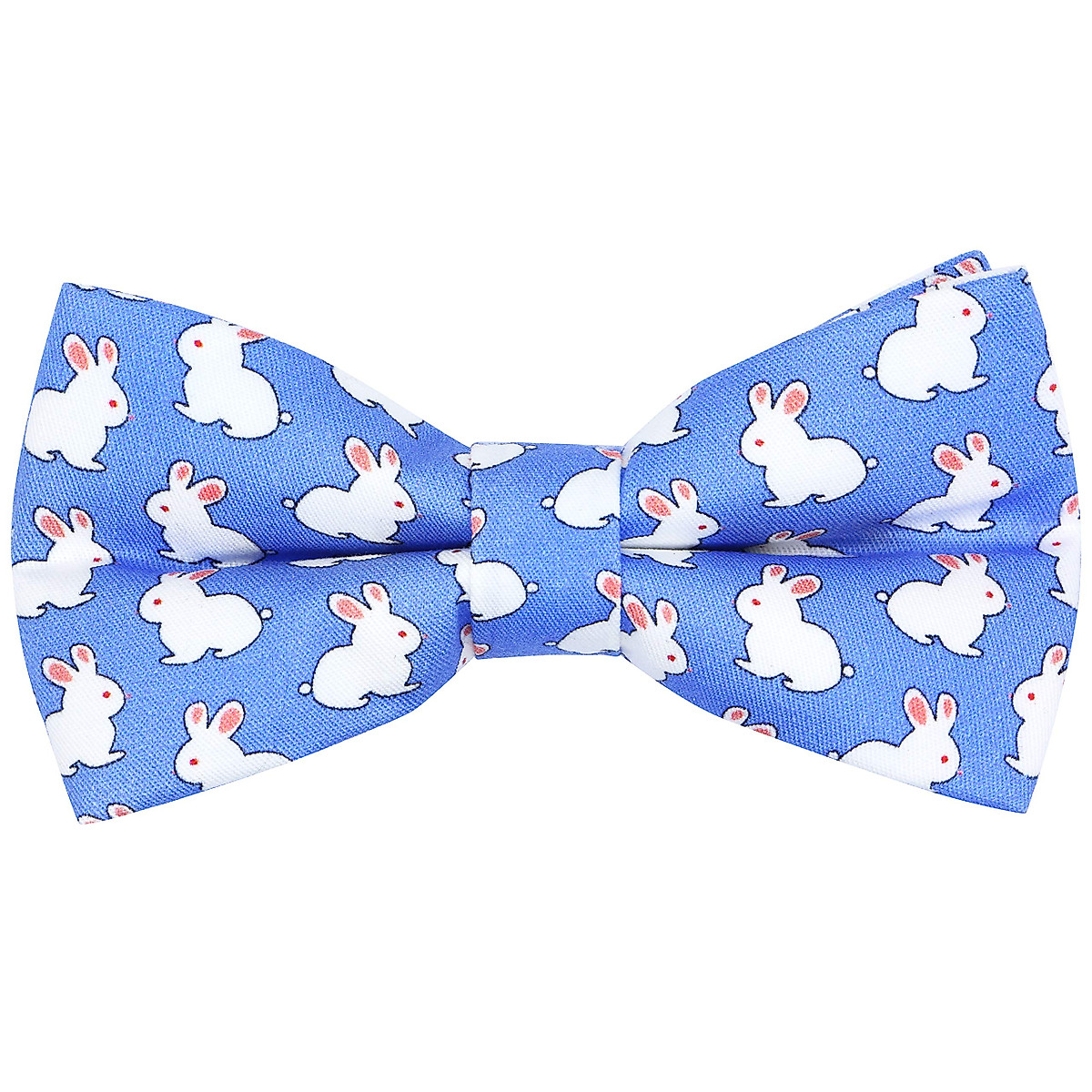 OCIA Cute Pattern Pre-tied Bow Tie Adjustable Bowties for Adult & Children White Blue (Rabbits)