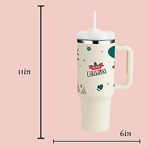 LLGT Christmas Hydration H2O Hero Stainless Steel Vacuum Insulated Tumbler with Handle and Straw| Double Wall Insulated Cup Reusable Stainless Steel