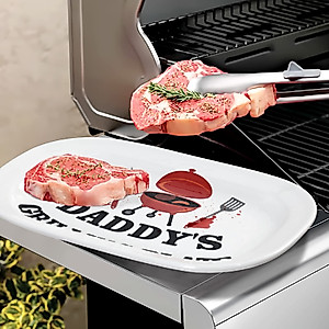 Nefelibata BBQ Daddy Grilling Platter Gift Father’s Day Barbecue Serving Tray Plate Dishes Birthday Valentine's Day Gift Ideas for Him Men Grandparent Dad Outdoor Indoor