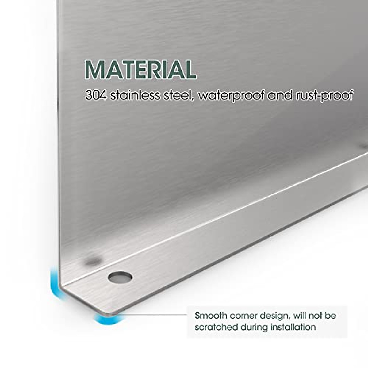 6 Pack Stainless Steel Rainwater Valley Gutter Splash Guard Straight or Bent Style 10 Inch Each, Bright Silver