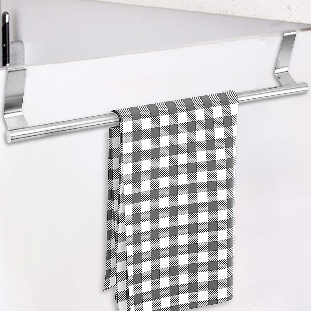 Towel Hanger for Door - Over the Door Hook Rack for Bathroom or Kitchen | Stainless Steel Towel Holder, Space Saving Organizer, Stainless Steel Household Towel Rack, Rustproof No Drilling Towel Hanger