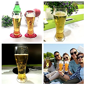 Plastic Pilsner Glasses, 16 oz Plastic Beer Glasses, Pilsner Beer Glasses, Unbreakable, Dishwasher-Safe, BPA Free(Set of 4)