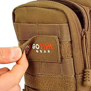 Go Time Gear Molle Water Bottle Holder, Water Bottle Bag for Backpacks, Tactical Canteen Pouch and Water Bottle Caddy, Molle Accessories and Water Pouch, Fits Up to 40 oz. (Coyote Brown)