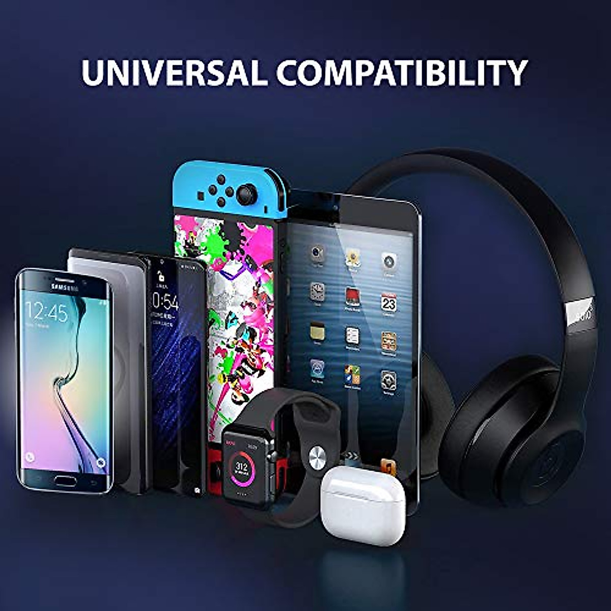 Success4Sport Portable AA Battery Travel Charger Works for GoPro Hero6 4k and Emergency Re-Charger with LED Light! (Takes 4 AA Batteries,USB-C) [White]