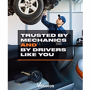 Tire Pressure Gauge - (0-60 PSI) Heavy Duty, Certified ANSI Accurate with Large 2 Inch Easy to Read Glow Dial, Low - High Air Pressure Gauge. Tire Gauge for Car and Trucks Tires by Vondior