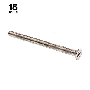 Prime-Line 9002125 Machine Screws, Flat Head, Phillips Drive, 1/4 In.-20 X 3-1/2 In., Grade 18-8 Stainless Steel (15 Pack)