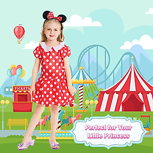 SOLIEHOO Girls Dress Up Princess Dresses, 19 Pcs Girls Dress Up Trunk with 4 Tops 3 Skirts and Princess Shoes, Toddler Pretend Play Costumes Dress Up Clothes for Girls Aged 3 4 5 6