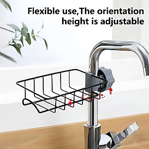 Fourmor Kitchen Faucet Sponge Holder Sink Caddy Organizer Over Faucet Hanging -Dishwashing, Brush Drying Rustproof Durable Brush Sink