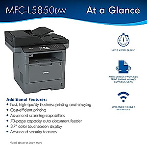 Brother MFC-L5850DW Monochrome Laser All-in-One Printer, Copier, Scanner, Fax