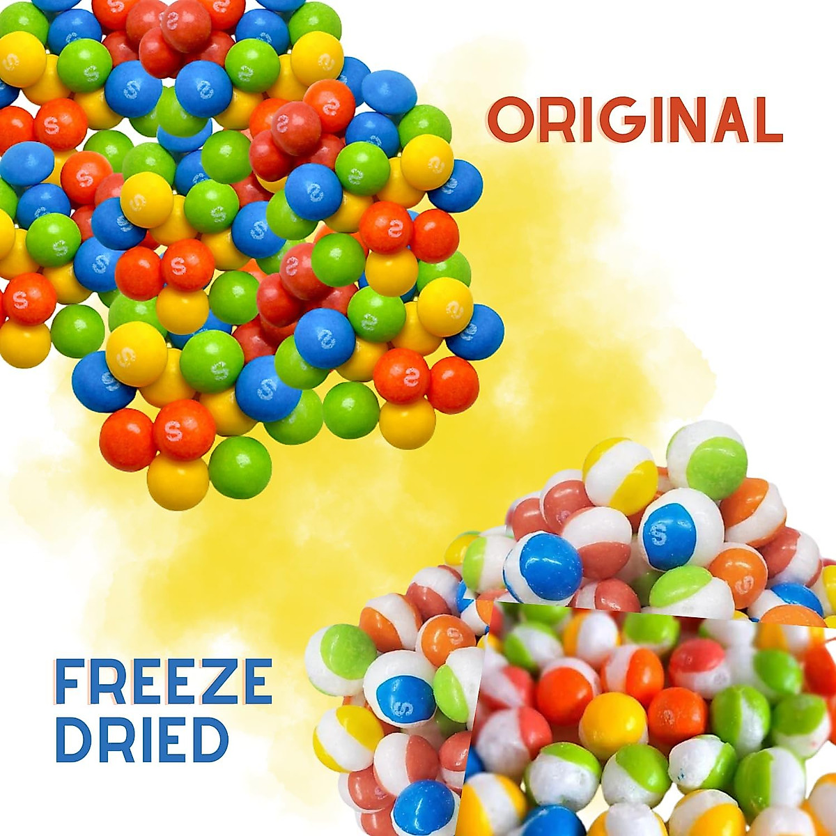 Freeze Dried Candy Tropical Rainbow Candy 5oz - Ships In Box - Deliciously Crunchy, Intense Flavor, Lightweight Snack - Resealable Bag (Tropical 5oz)