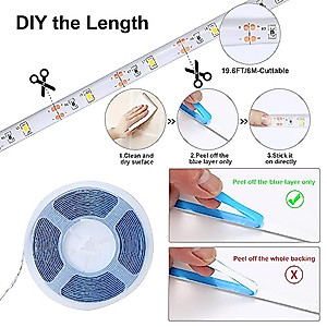 YTDRGB Solar LED Strip Lights - 19.6FT 180 LED Solar Powered LED Strip Lights, 8 Lighting Mode Auto On/Off Solar LED Strip Lights Outdoor Waterproof for Decoration