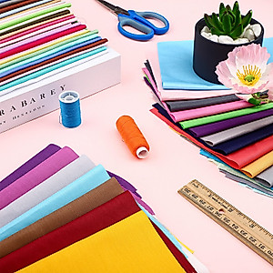 Tudomro 120 Pcs 10 x 10 Inches Solid Cotton Quilting Fabric Squares Quilt Fabric Craft Multi Color Cotton Quilting Fabric Bundles Fabric Scraps Patchwork Precut for DIY Crafts Sewing Clothing