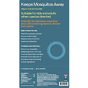 Cliganic 10 Pack Mosquito Repellent Bracelets, DEET-Free Bands, Individually Wrapped