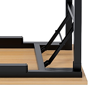 Need Folding Desk for Home Office 39-3/8'' Length Modern Folding Table Computer Desk No Install Needed Teak Color Desktop Black Frame, AC5BB(10060)