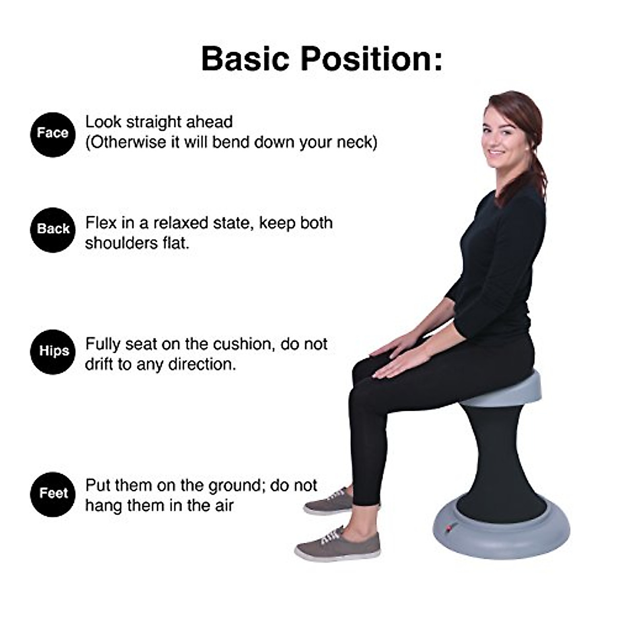 Fotolux EZ Hula Exercise Chair, Black Base