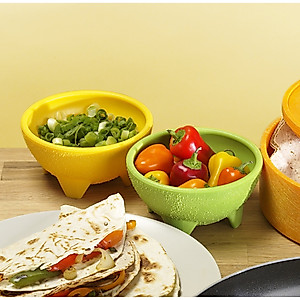 IMUSA USA Plastic Salsa Dishes 3-Piece, Red, Orange, Green