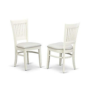 East West Furniture NDVA3-LWH-C Norden 3 Piece Kitchen Table & Chairs Set Contains a Rectangle Dining Room Table with Dropleaf and 2 Fabric Upholstered Chairs, 30x48 Inch, Linen White