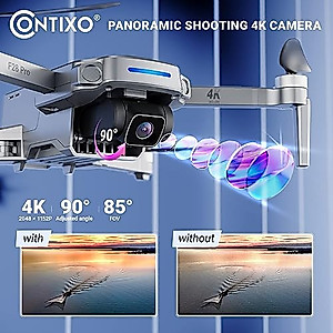 Contixo F28 Pro 4K Camera Drone - FHD Video Drone with GPS Control Selfie Mode, Follow Me, Way Point Orbit Mode and Up to 2 x 25 Mins Flight Time FPV Long Distance Helicopter with Carrying Case for Adults Kids Gift