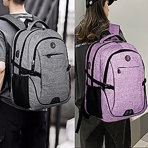 SHRRADOO Anti Theft Laptop Backpack Travel Backpacks with usb Charging Port for Women Men College Backpack Computer Bag Fits 17 Inch Laptop,Purple
